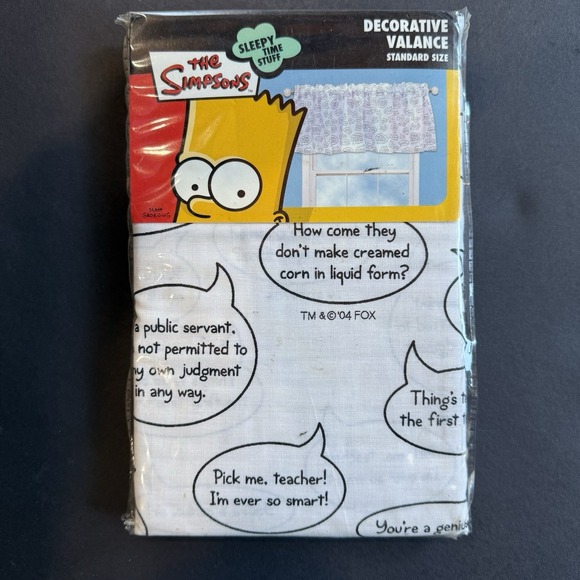 Sleepy Time Stuff | Accents | Vtg Bart Homer Simpson Curtain Valance ...